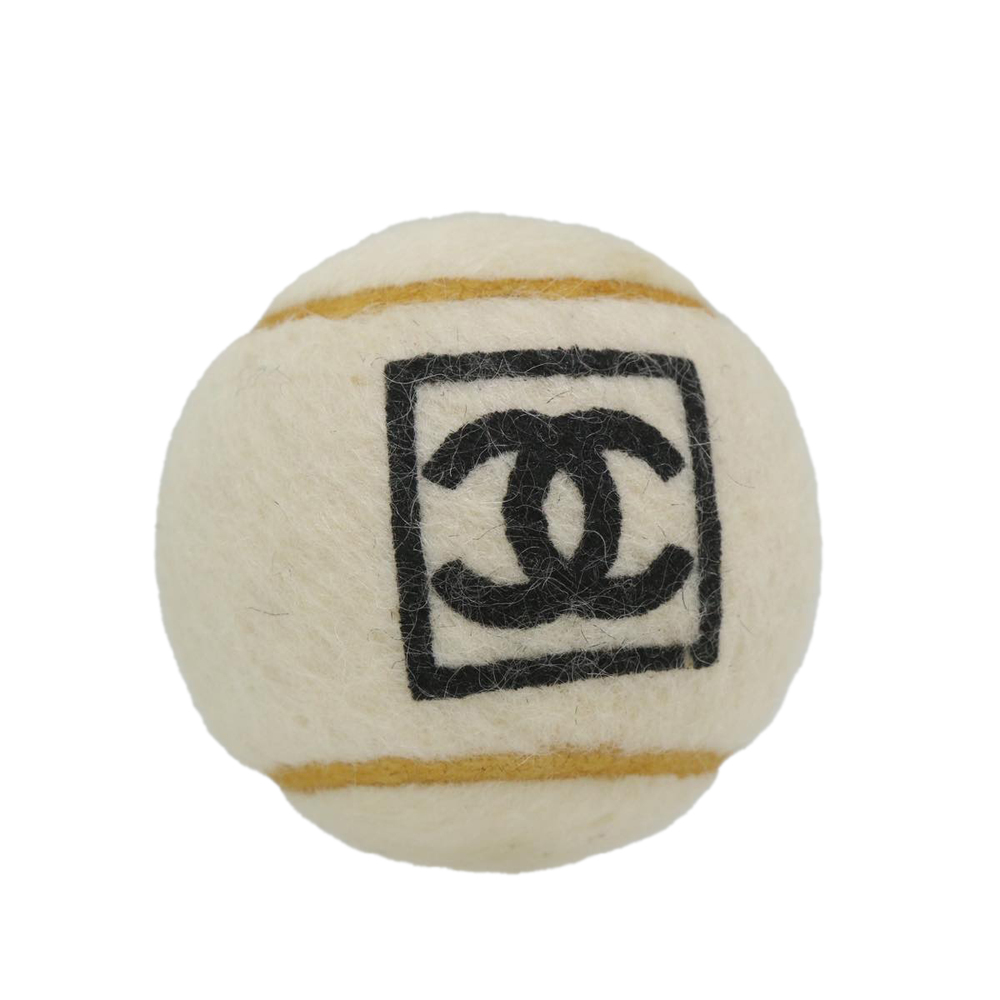 Chanel Tennis Ball Felt White Cc Auth Bs9326 - Gem